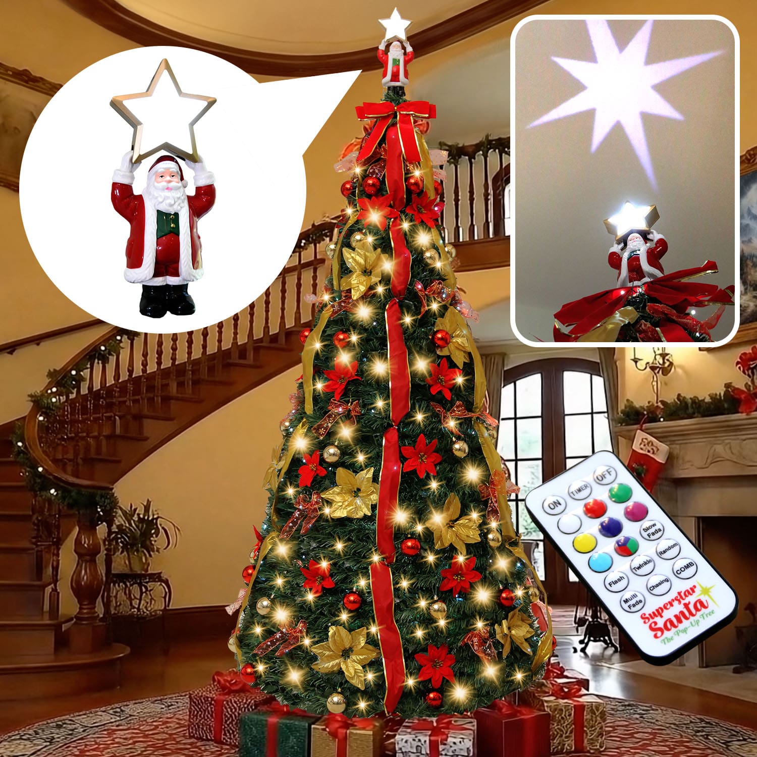 Superstar Santa Pop-Up Christmas Tree – BulbHead